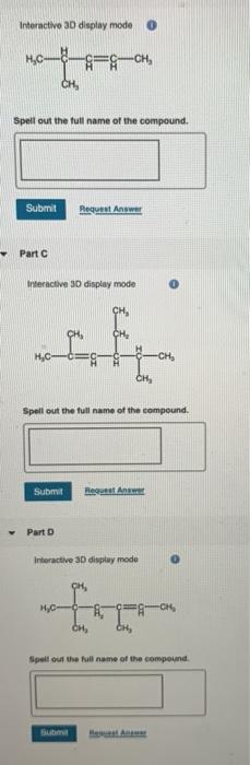 Solved Interactive 3D display mode HC & -CH, CH, Spell out | Chegg.com
