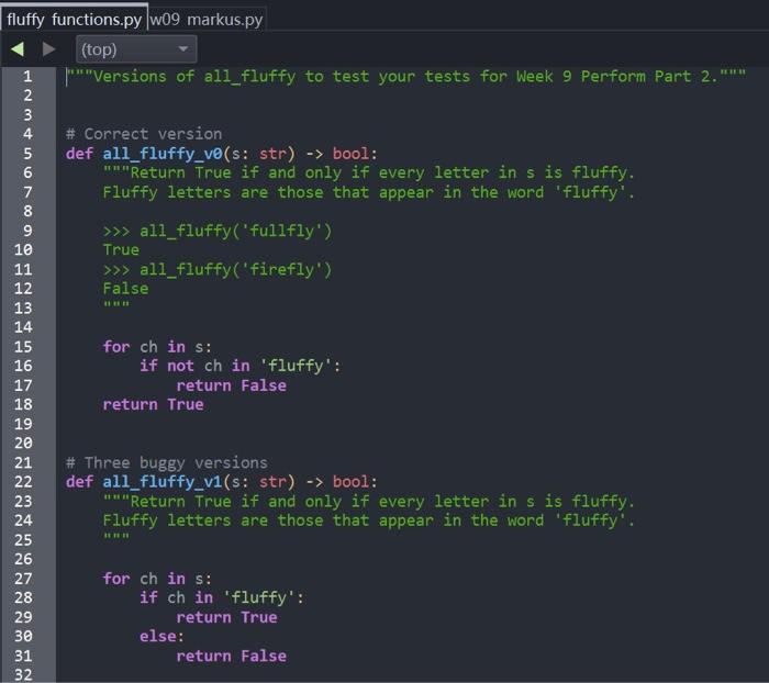 Solved fluffy functions.py w09 markus.py fluffy | Chegg.com