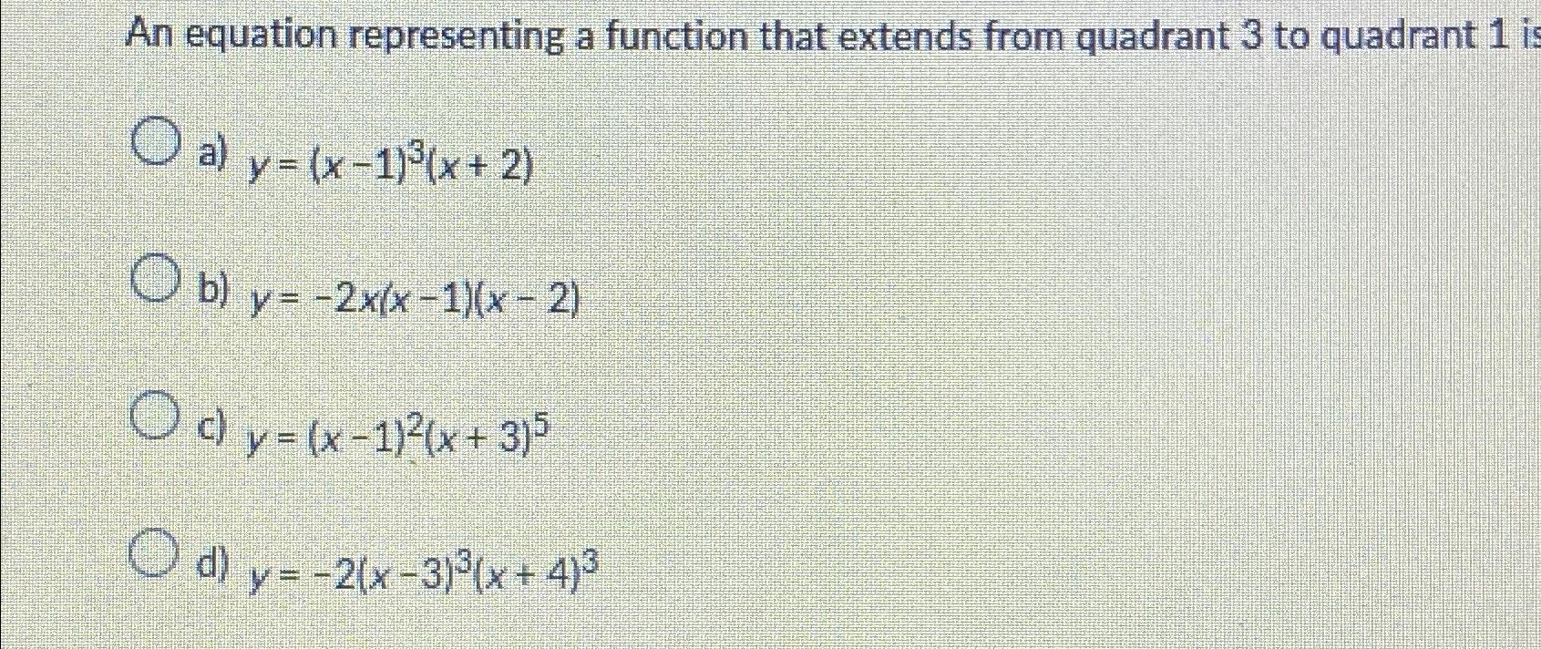 Solved An equation representing a function that extends from | Chegg.com