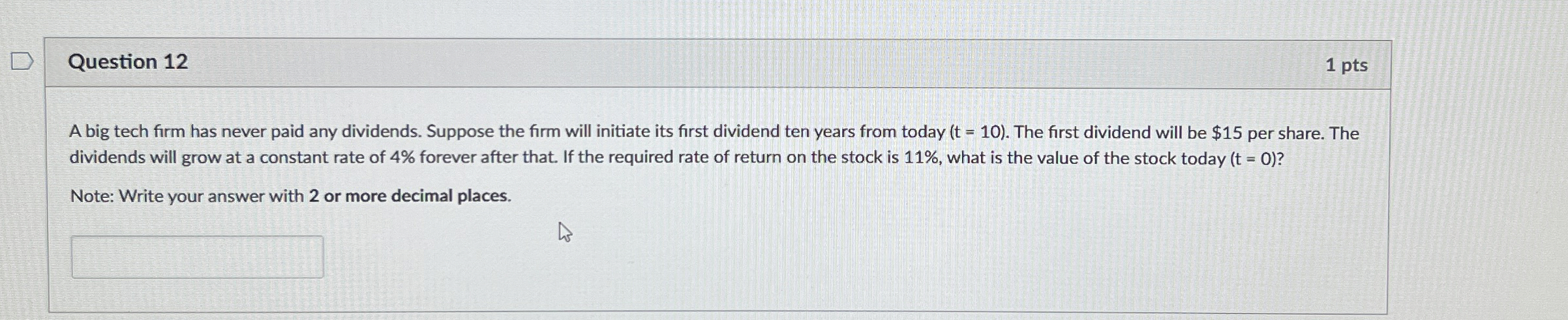 Solved Question 121 ﻿ptsA big tech firm has never paid any | Chegg.com