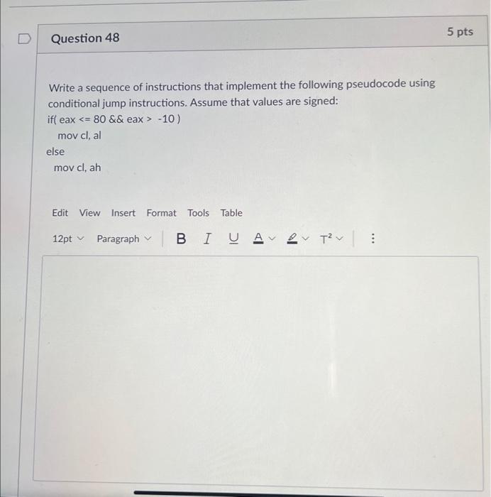 Solved Write a sequence of instructions that implement the | Chegg.com