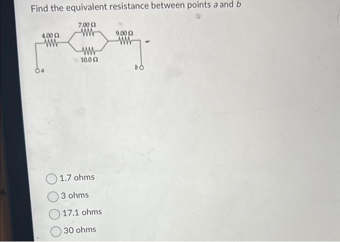 Solved Find the equivalent resistance between points a and b | Chegg.com