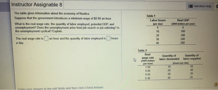 Solved Question Help Instructor Assignable 8 The table gives | Chegg.com