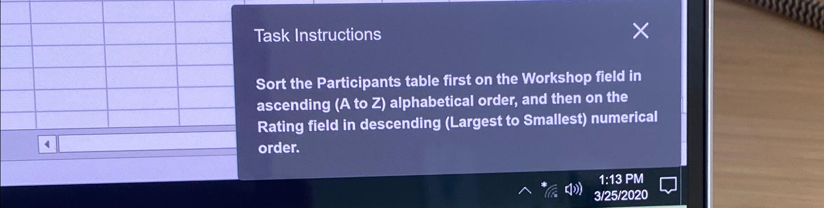Solved Task InstructionsSort the Participants table first on | Chegg.com