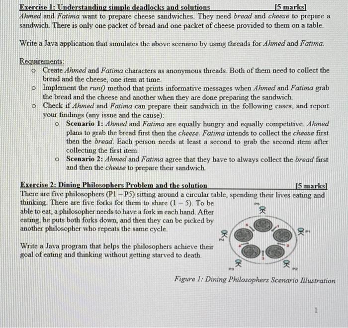 Solved Exercise 1: Understanding simple deadlocks and | Chegg.com