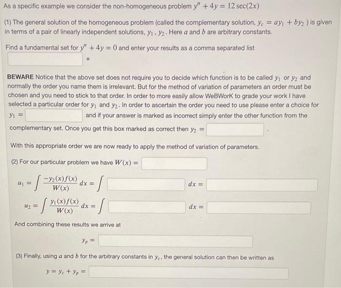Solved s a specific example we consider the non-homogeneous | Chegg.com