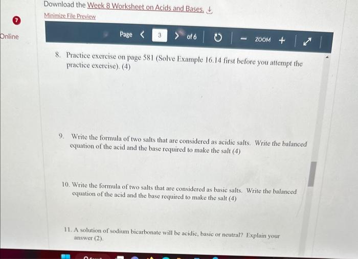 Solved 8. Practice exercise on page 581 (Solve Example 16.14 | Chegg.com