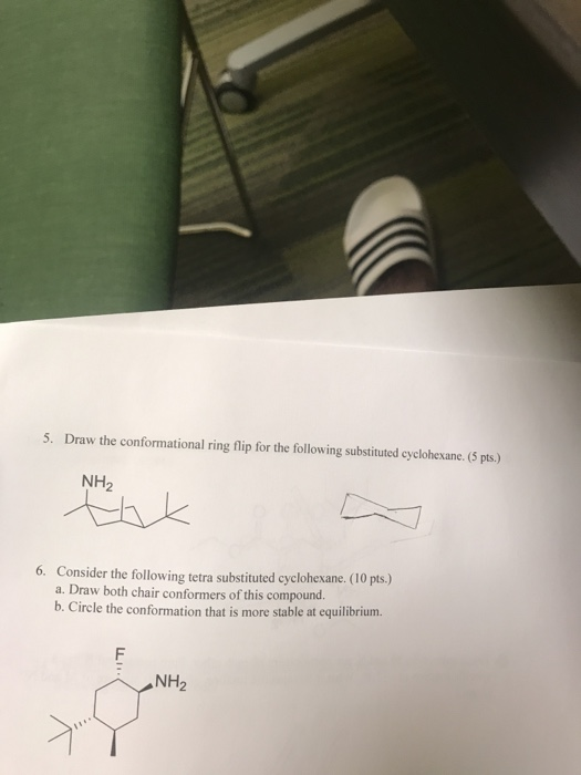 Solved 5. Draw the conformational ring flip for the | Chegg.com
