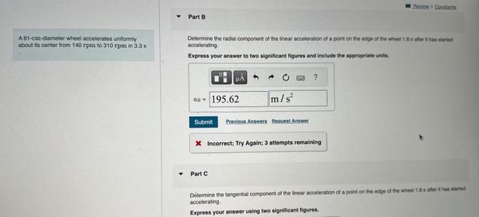Solved A 61 -cm-diameter wheel accolorates unifornly | Chegg.com