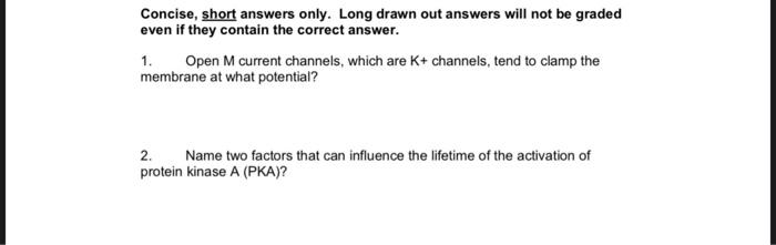 Solved Concise, short answers only. Long drawn out answers | Chegg.com