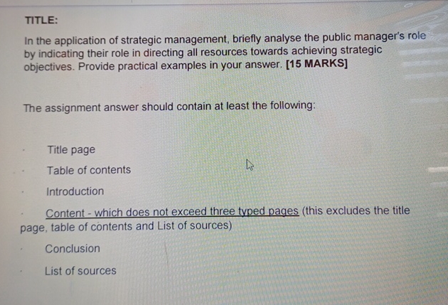 Solved TITLE:In the application of strategic management, | Chegg.com