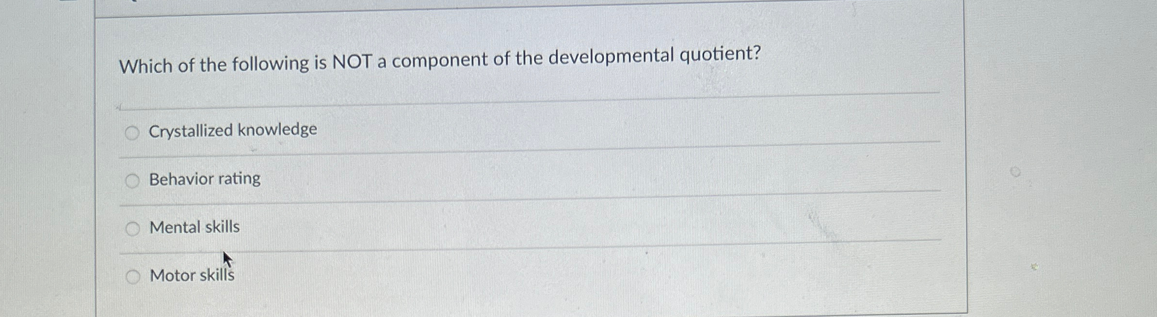 Solved Which of the following is NOT a component of the | Chegg.com