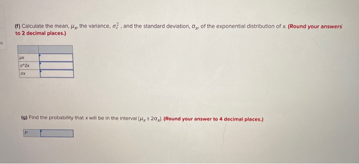 Solved Suppose That The Random Variable X Has An Exponential