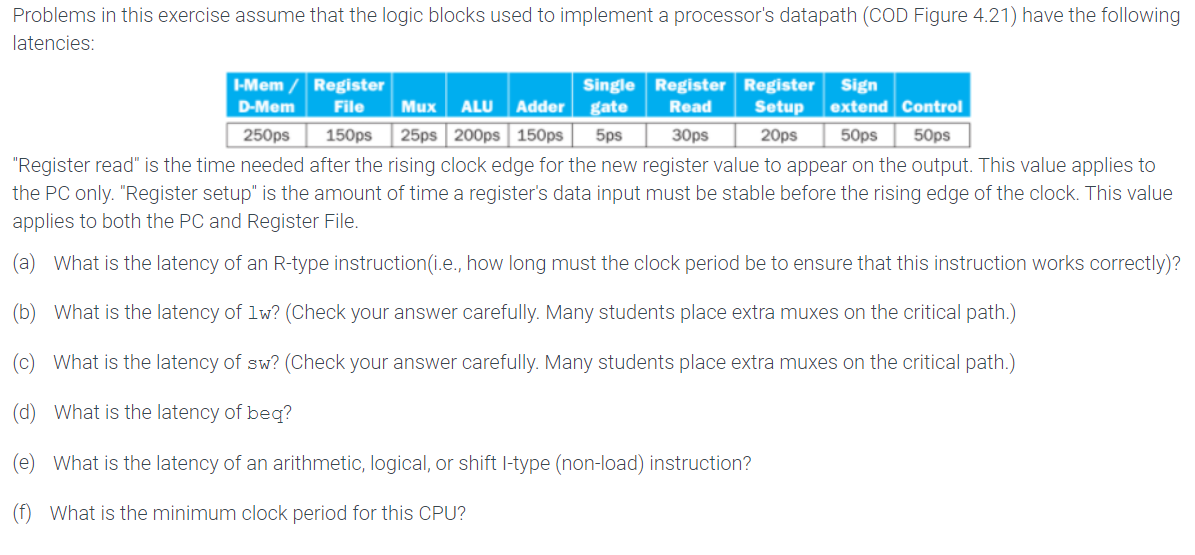 Solved Problems in this exercise assume that the logic | Chegg.com