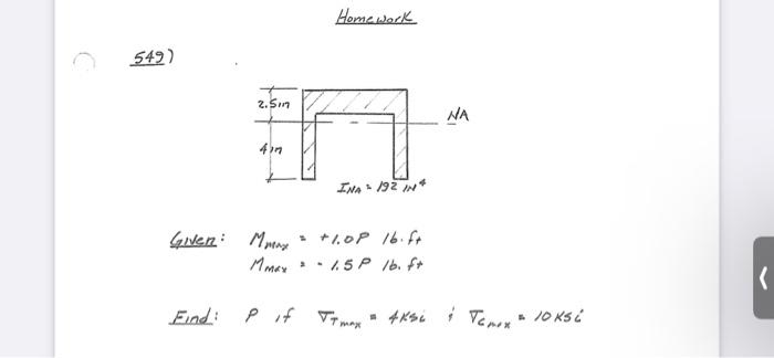 Solved Homework (9) Given: Mmax =+1.0P16.f+ Mmax =−1.5P /6. | Chegg.com