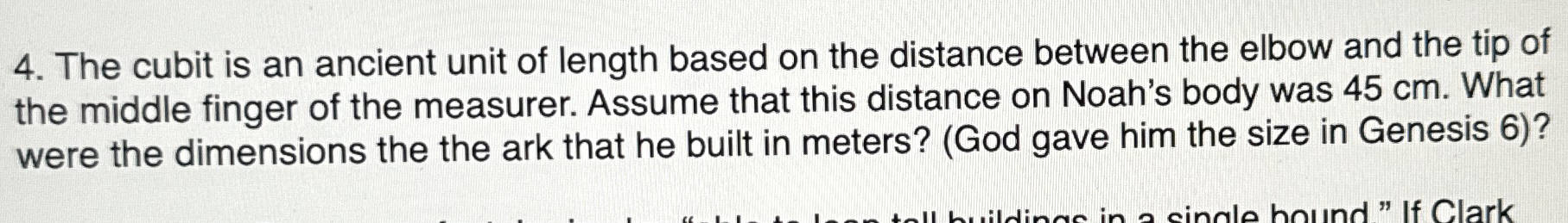 Solved The cubit is an ancient unit of length based on the | Chegg.com