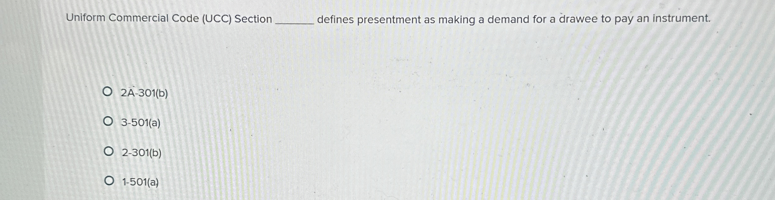 Solved Uniform Commercial Code (UCC) ﻿Section ﻿defines | Chegg.com