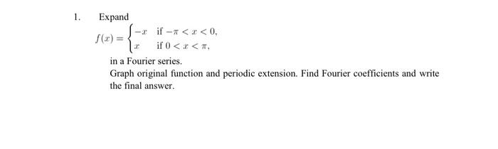 Solved Expand f(x)={−xx if −π | Chegg.com