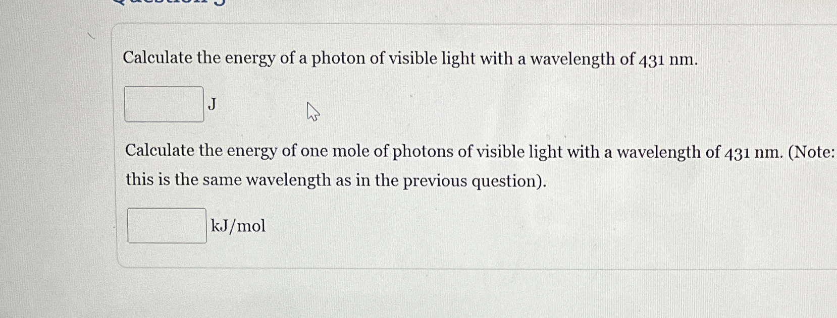 Solved Calculate the energy of a photon of visible light | Chegg.com