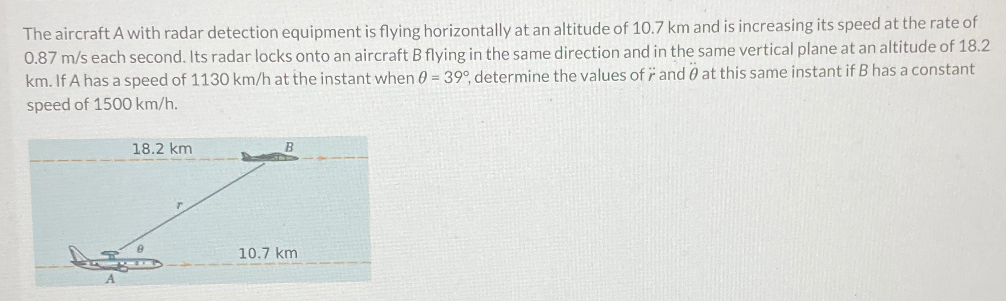 Solved The aircraft A with radar detection equipment is | Chegg.com