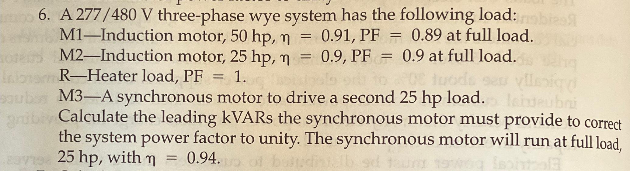Solved A (277)/(480)V three-phase wye system has the | Chegg.com