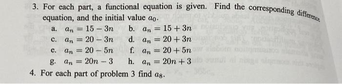 Solved 3 For Each Part A Functional Equation Is Given