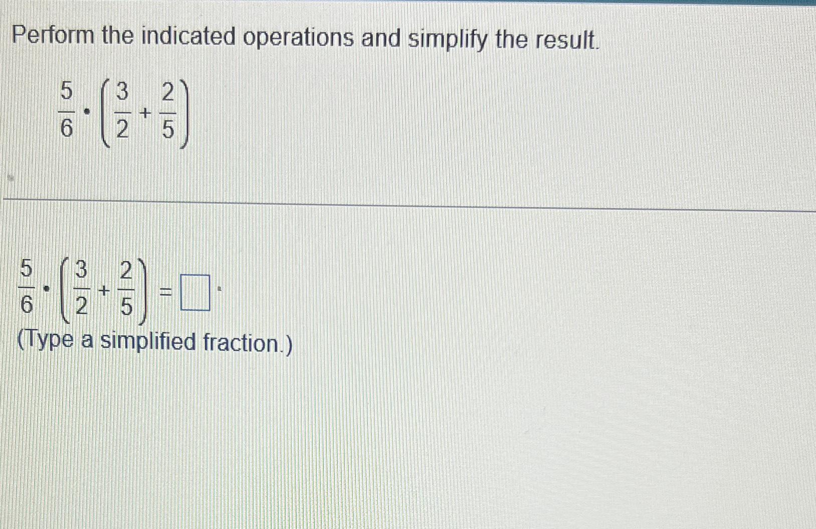 Solved Perform the indicated operations and simplify the | Chegg.com