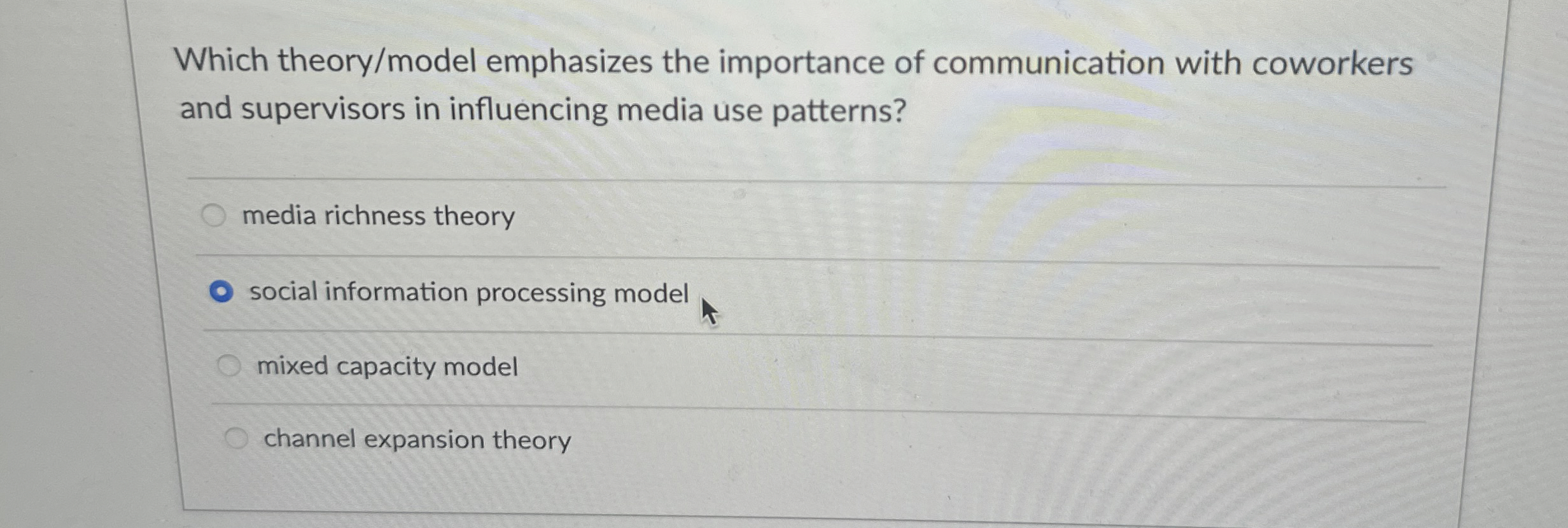 Solved Which theory/model emphasizes the importance of | Chegg.com