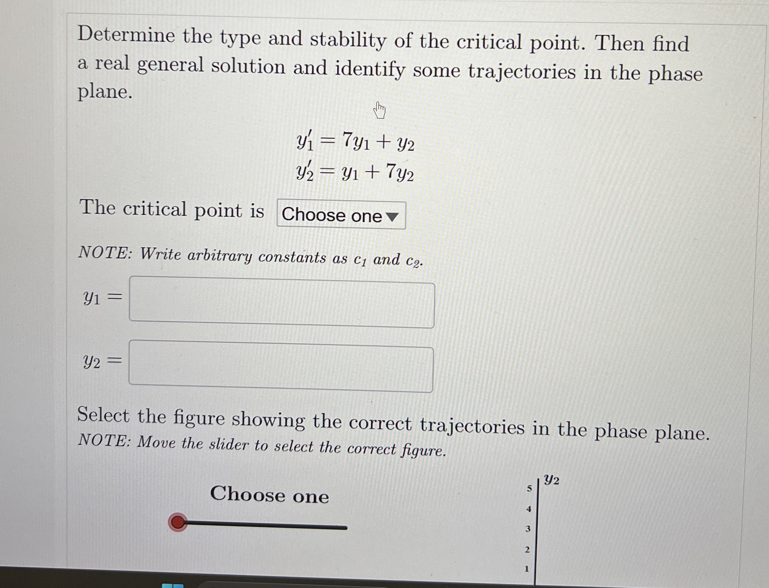 Solved Determine the type and stability of the critical | Chegg.com