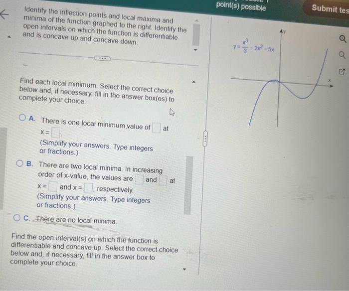 Solved Identify the inflection points and local maxima and | Chegg.com