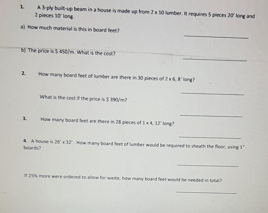 Solved 1. A 3-ply built-up beam in a house is made up from 2 | Chegg.com