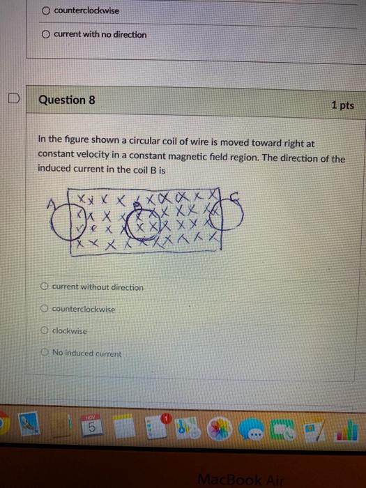 Solved counterclockwise current with no direction Question 8 | Chegg.com