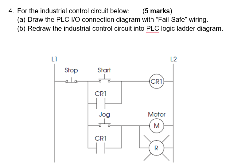 Solved 4. ﻿For the industrial control circuit below: | Chegg.com