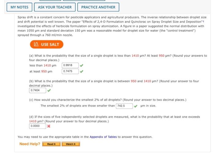 Solved pray drift is a constant concern for pesticide | Chegg.com