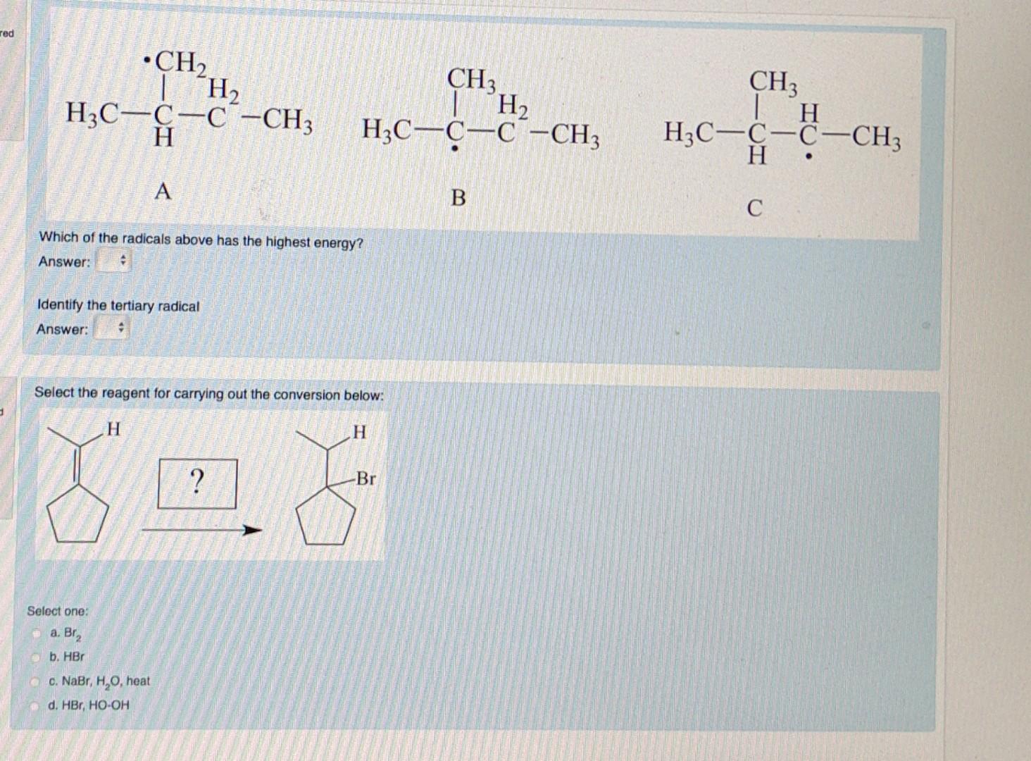 Solved red • CH2 | H2 H3C-C-C -CH3 H СН3. | H2 H3C—C—C -CH3 | Chegg.com