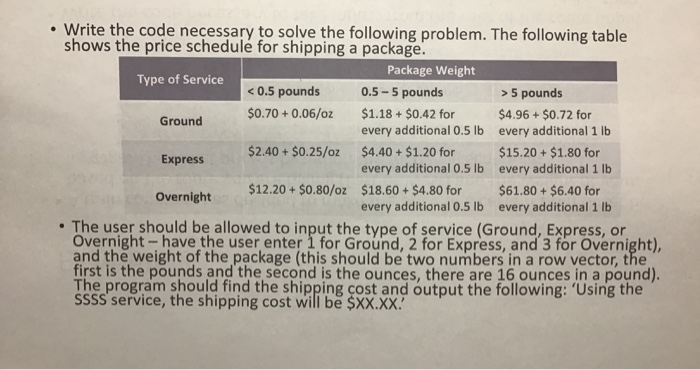 Solved • Write the code necessary to solve the following | Chegg.com