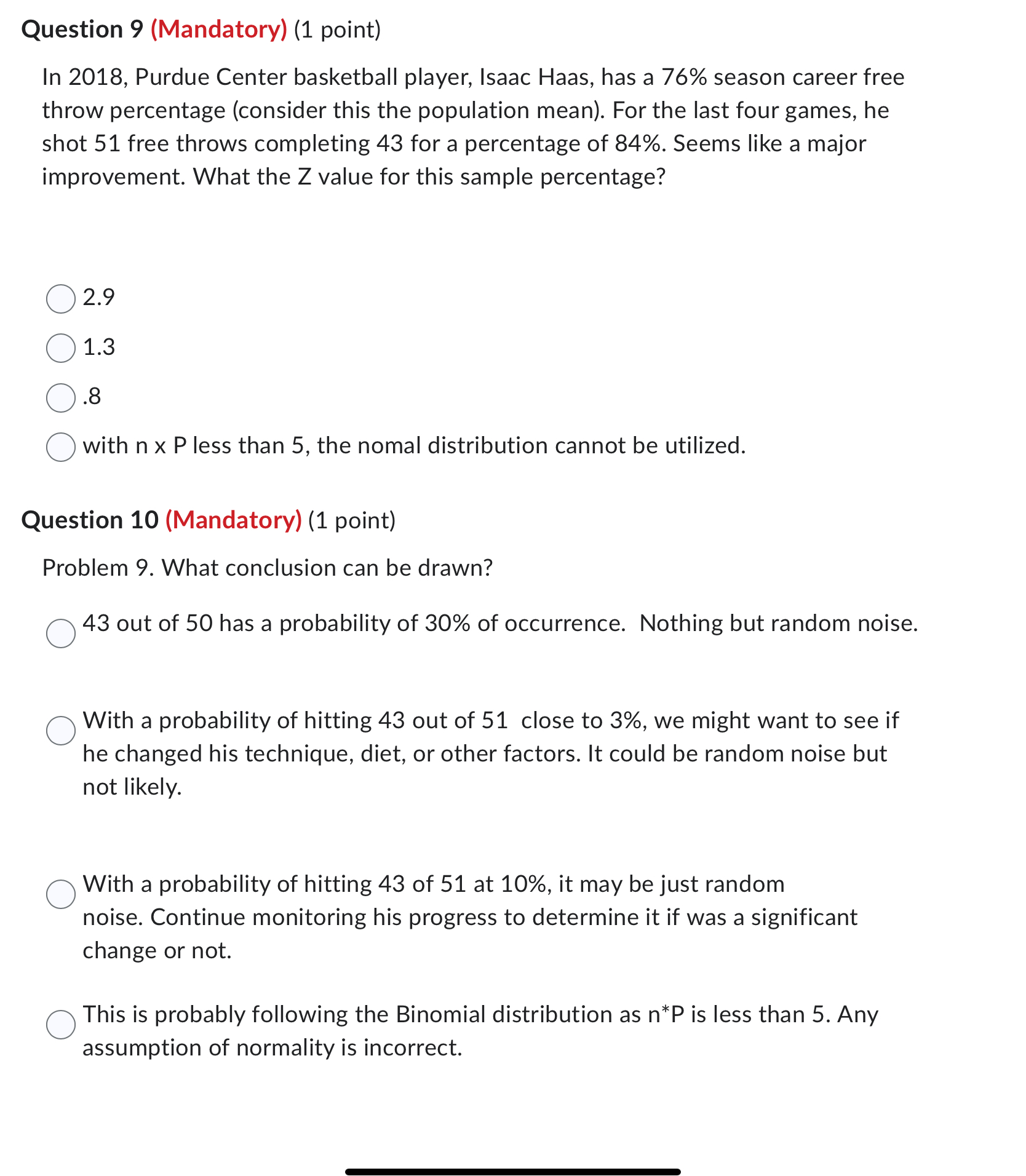 Solved Question 9 (Mandatory) (1 ﻿point)In 2018, ﻿Purdue | Chegg.com