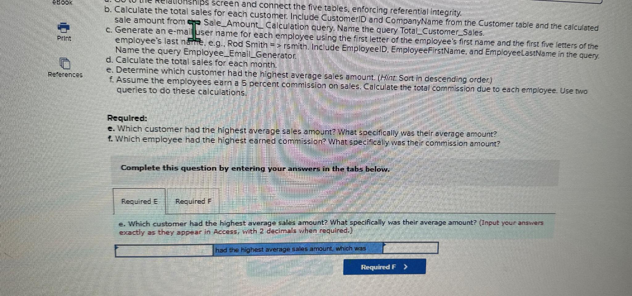 Solved EBOOKb. ﻿Calculate the totalPrintsale amount fromc. | Chegg.com