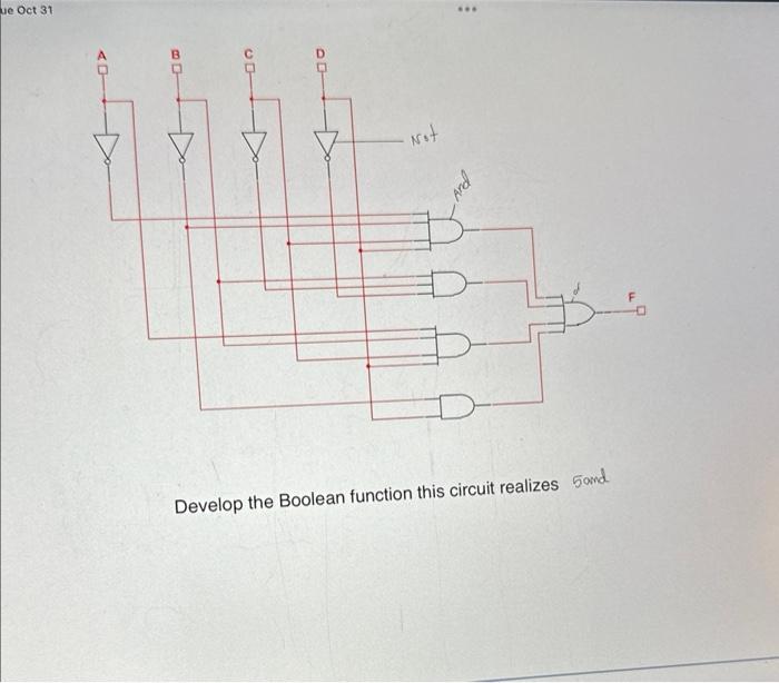 Solved Develop the Boolean function this circuit realizes 5 | Chegg.com