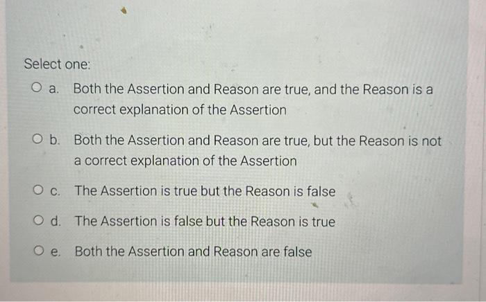 Solved The following is an Assertion/Reason question. These | Chegg.com
