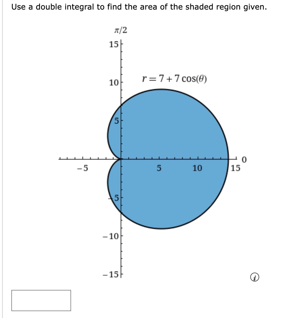 Solved Use a double integral to find the area of the shaded | Chegg.com