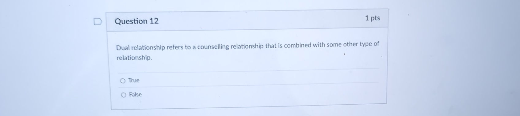 Solved Question 121 ﻿ptsDual relationship refers to a | Chegg.com