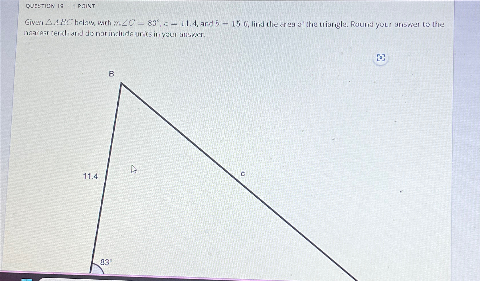 Solved QUESTION 19 , 1 ﻿POINTGiven ????ABC ﻿below, with | Chegg.com