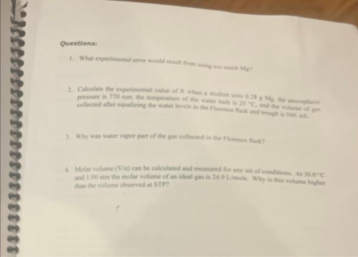 Solved Calculations: Show all work on a separate sheet of | Chegg.com