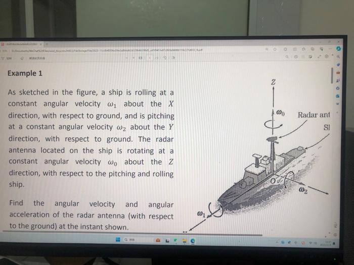 Solved As sketched in the figure, a ship is rolling at a | Chegg.com