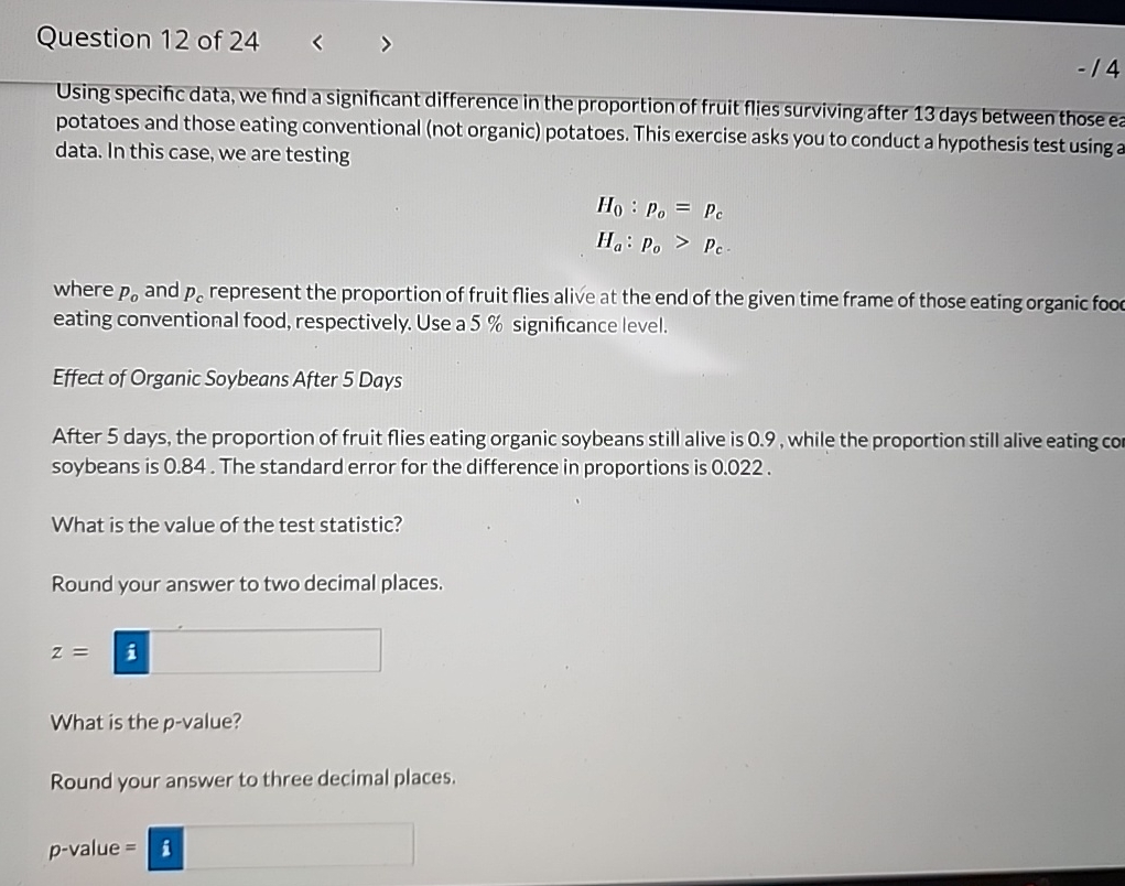 Solved Question 12 ﻿of 24-4Using specific data, we find a | Chegg.com