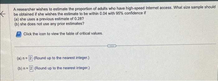 Solved A researcher wishes to estimate the proportion of | Chegg.com