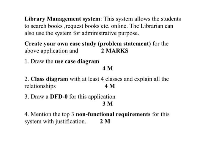 Solved Library Management system: This system allows the | Chegg.com