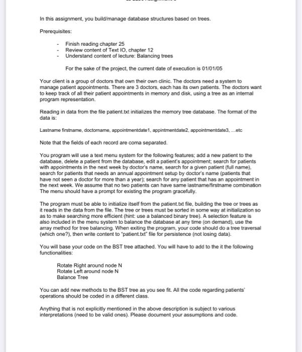 Solved In this assignment, you build manage database | Chegg.com