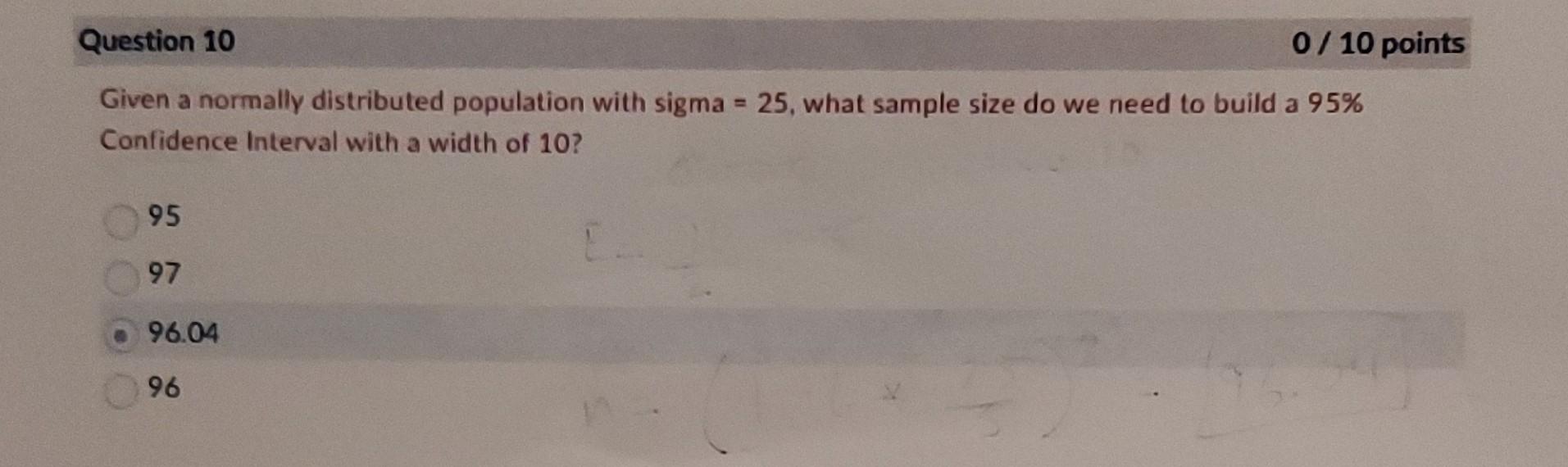 Solved Given a normally distributed population with sigma | Chegg.com